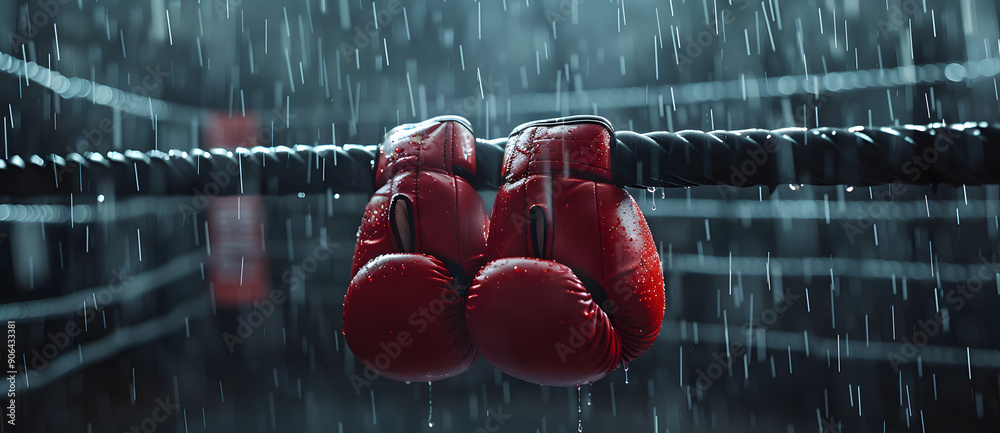 A boxing-themed UI background that transitions from the red of boxing ...