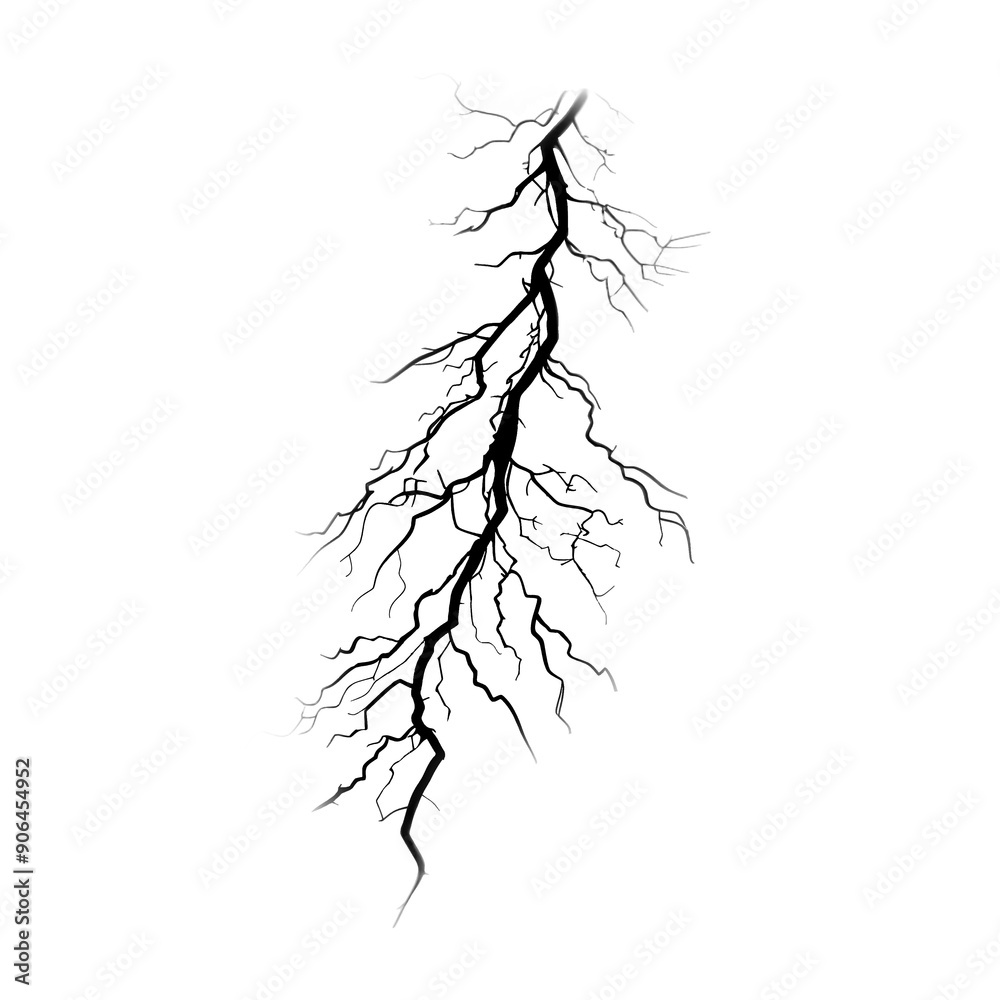 Lightning, electrostatic discharge during thunder bolt cut isolated on ...