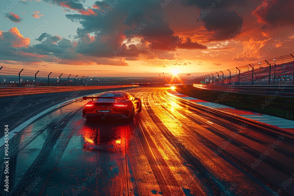 Foto de "Lap Time Display Mockup for a Car Racing Track with a Blank ...