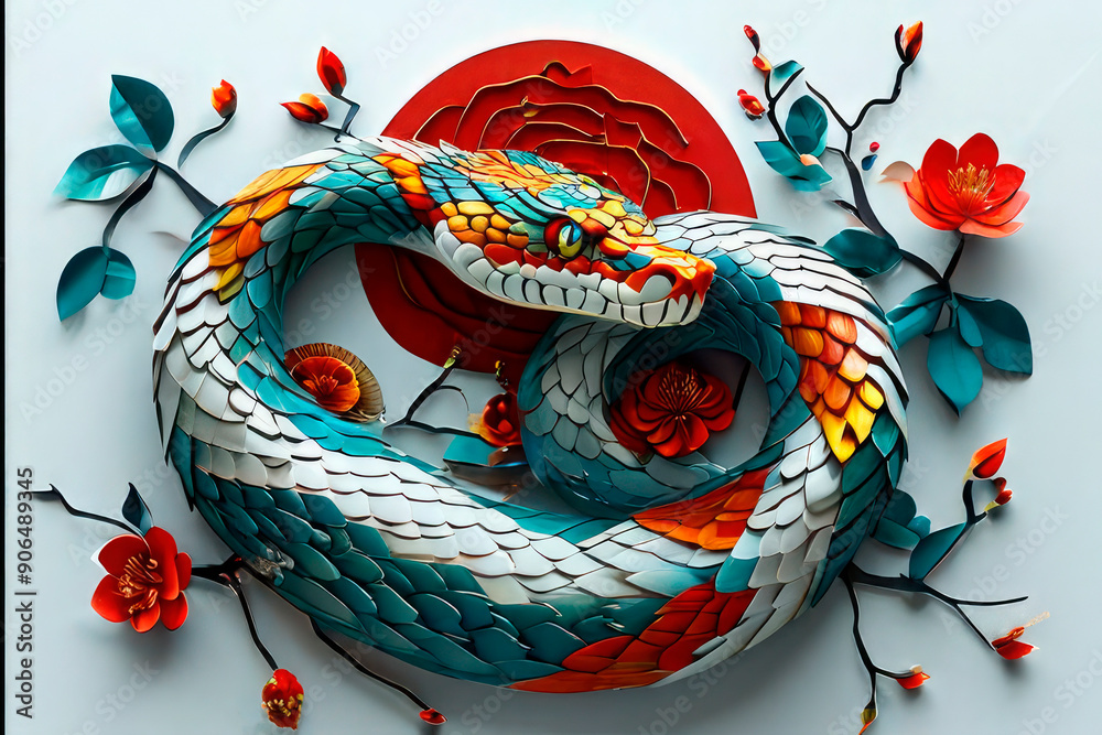 Snake is symbol of New Year 2025 according to Chinese calendar. New ...