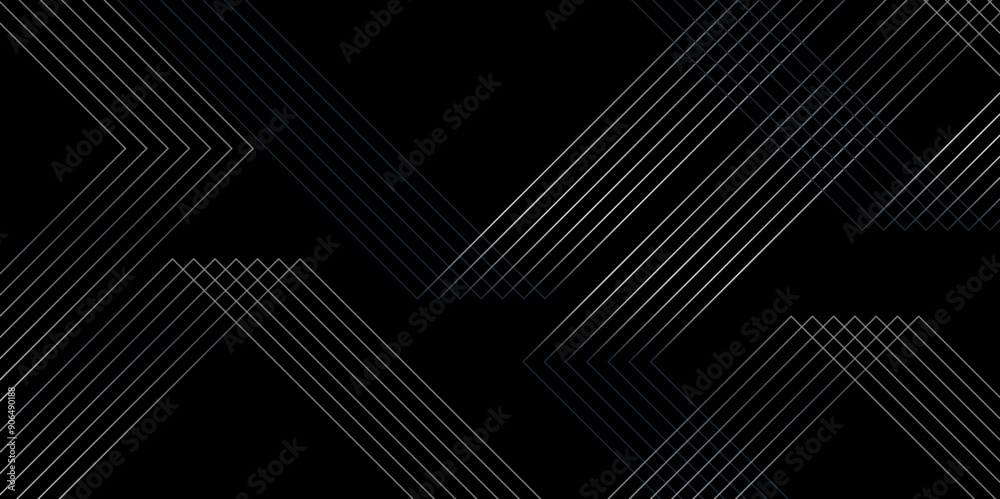 Abstract grey lines on black background with luxury shapes square ...