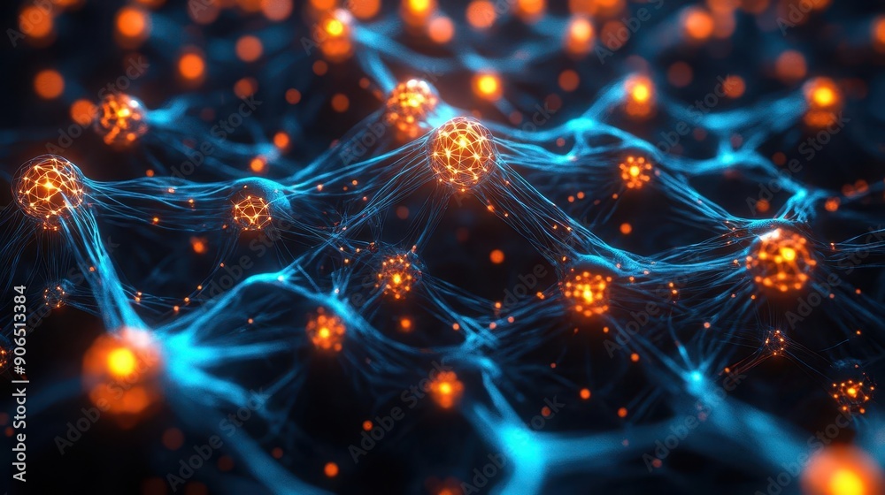 machine learning algorithm visualized as a complex neural network ... machine learning algorithm visualized as a complex neural network ...