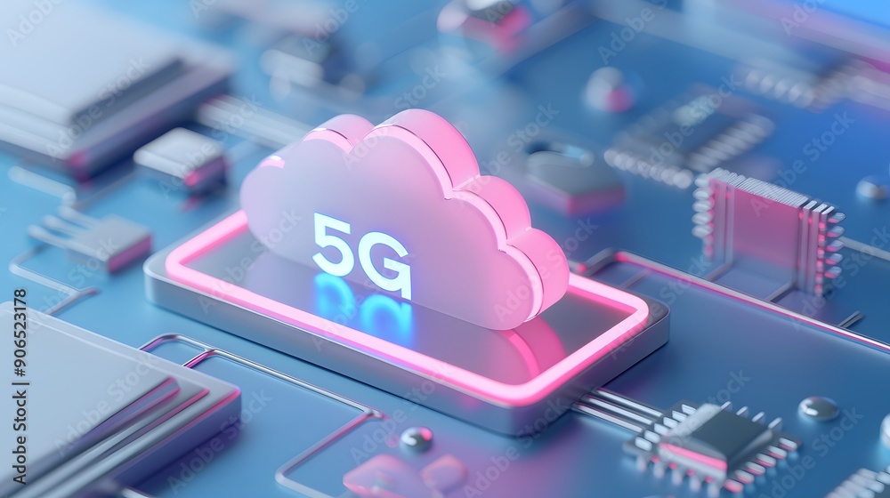 Futuristic 5G network technology concept showcasing high-speed wireless ...