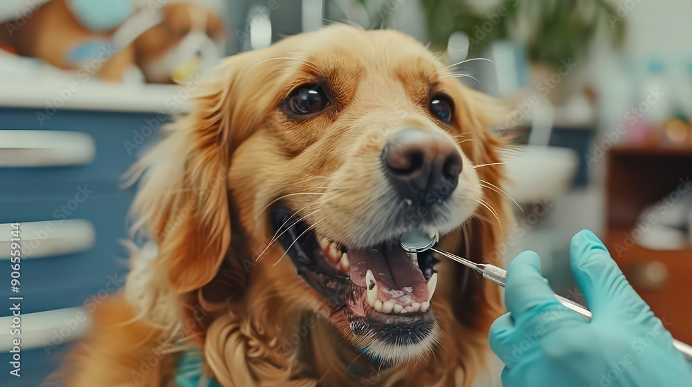 busy pet dental clinic where various animals, such as dogs and cats ...