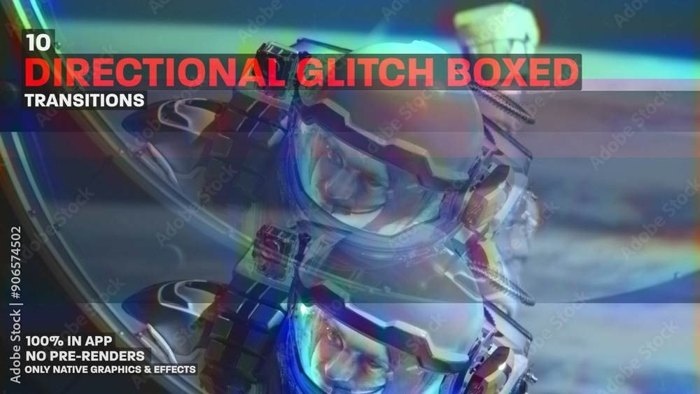 Directional Glitch Boxed, Seamless Dynamic Transitions Stock Template ...