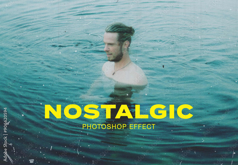 Nostalgic Photo Effect Mockup With Generative AI Stock Template | Adobe ...