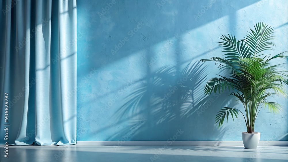 Background features a light blue canvas with a subtle plaster texture ...
