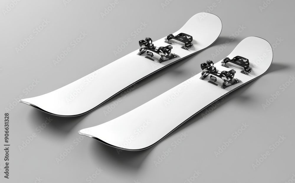 An image of two white snowboards on top and bottom, a mockup for your ...