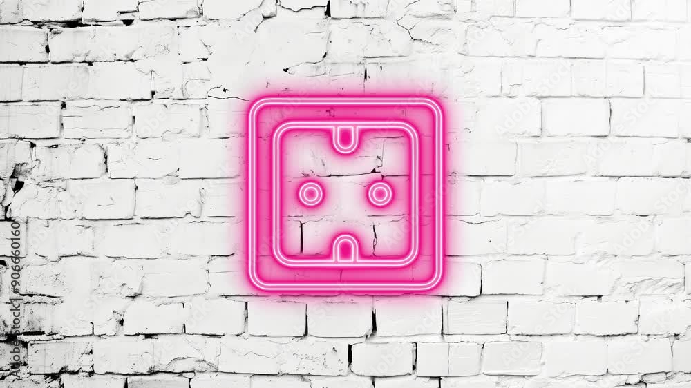 Video footage of glowing, neon Electric Socket, Plug Flicking Icon on ...