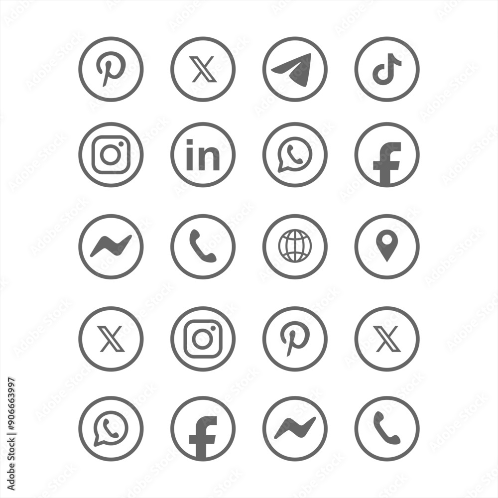 vector logo design icon social media pinterest, instagram, web ...
