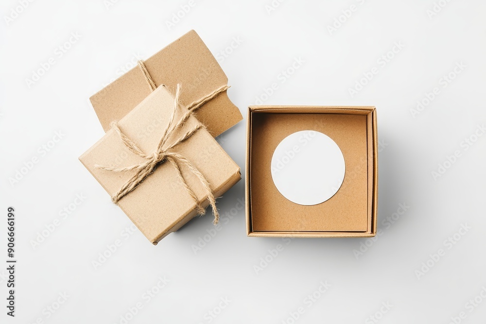 In this mockup, a round sticker for a gift, a product label mockup, a ...