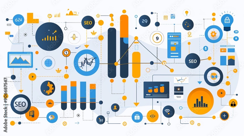 Abstract design with visual appeal, highlighting the key components of ...