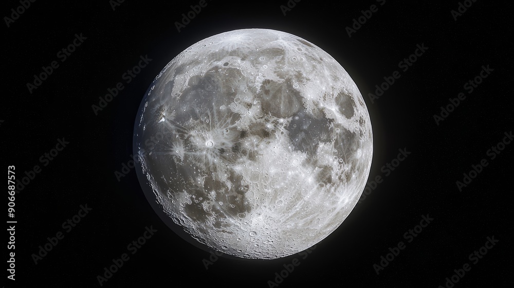A close-up view of the moon, showing its craters and surface details ...