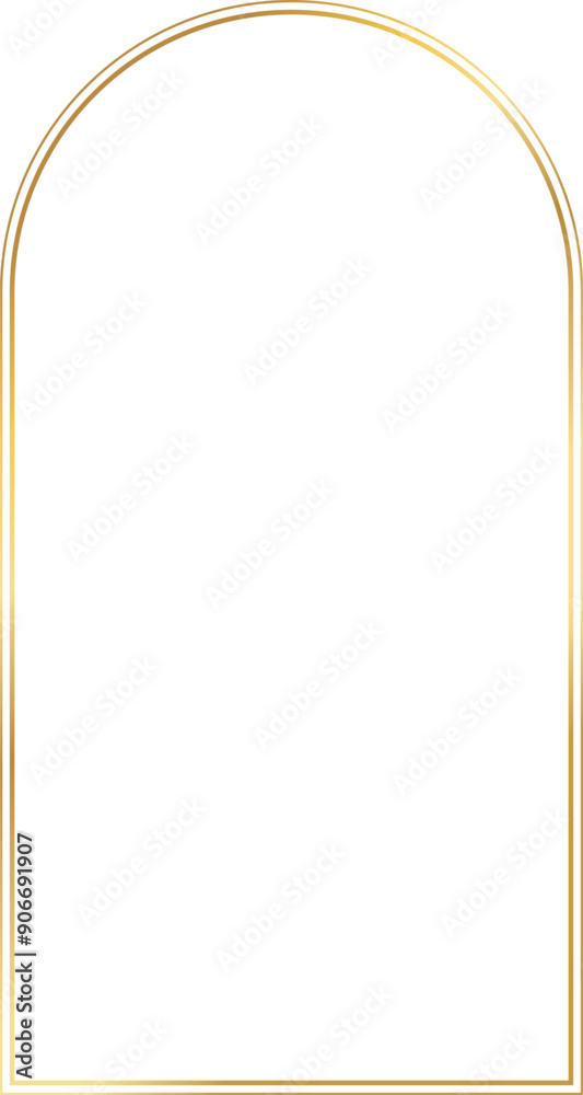 Gold arch frame border with 15x8 scale ratio for social story, card, or ...