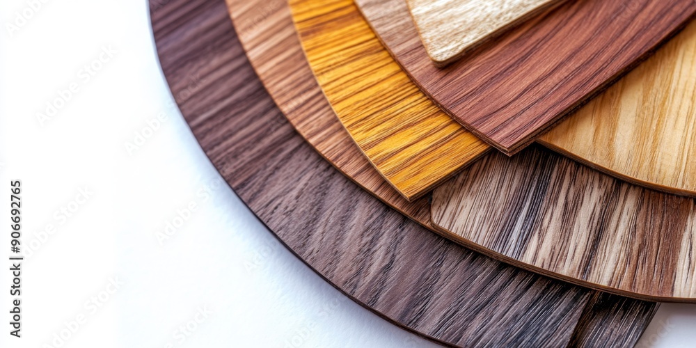 Minimalist Interior Design Choices: White Wood Veneer Samples on Clean ...