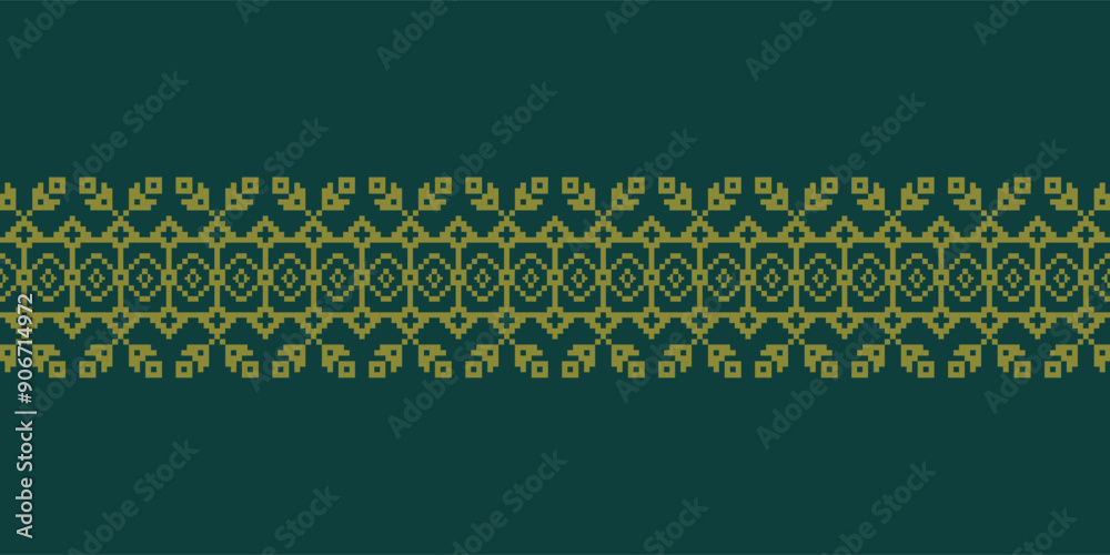 Elegant Textile Border with Floral Motif. Vintage Textile Border for ...