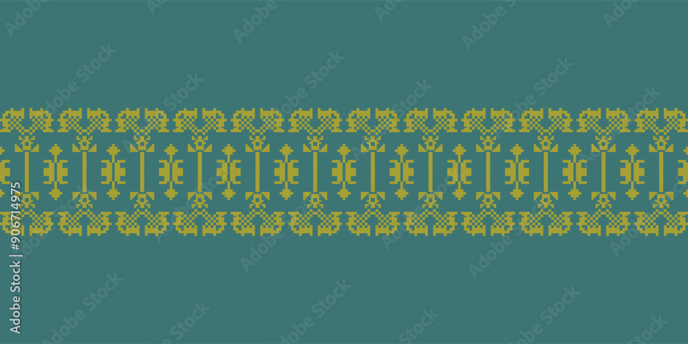 Elegant Textile Border with Floral Motif. Vintage Textile Border for ...
