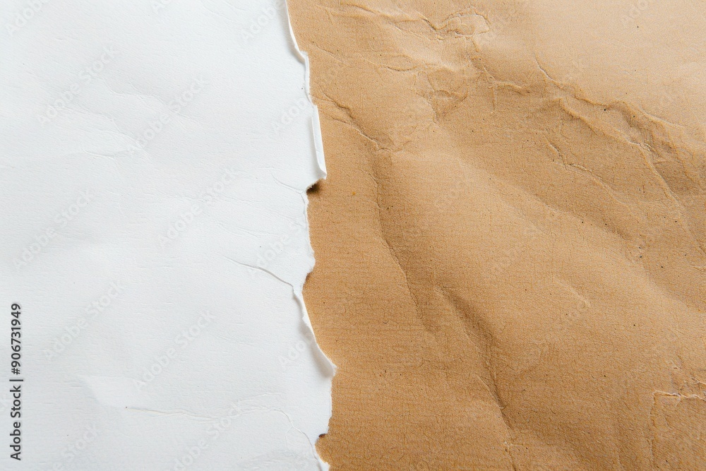 High-resolution image of ripped white and brown paper textures suitable ...