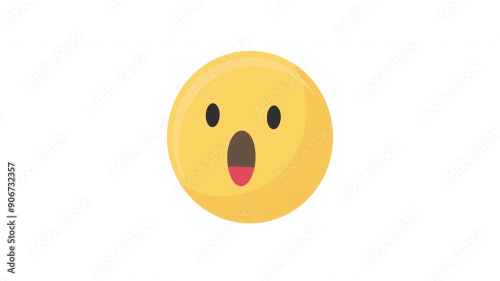 Looping animation of a neutral to surprised facial expression with an ...