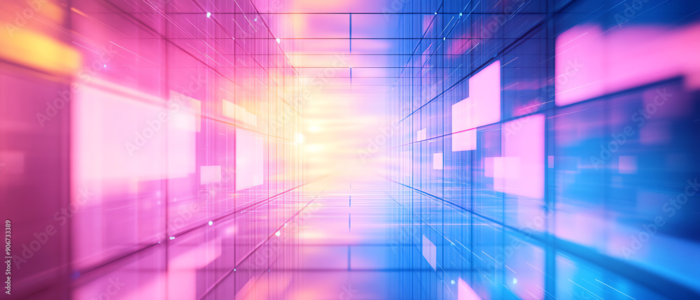 3d Visualization Of A Serverless Cloud Architecture Represented By Floating Functions And