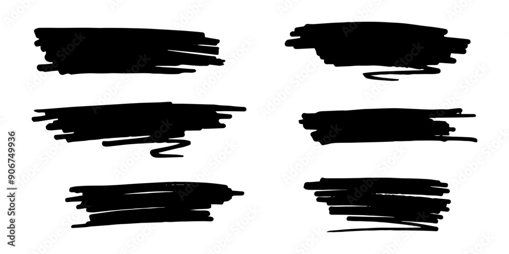 Strokes. Grunge. Pencil. Hand drawn pencil lines set. Vector charcoal ...