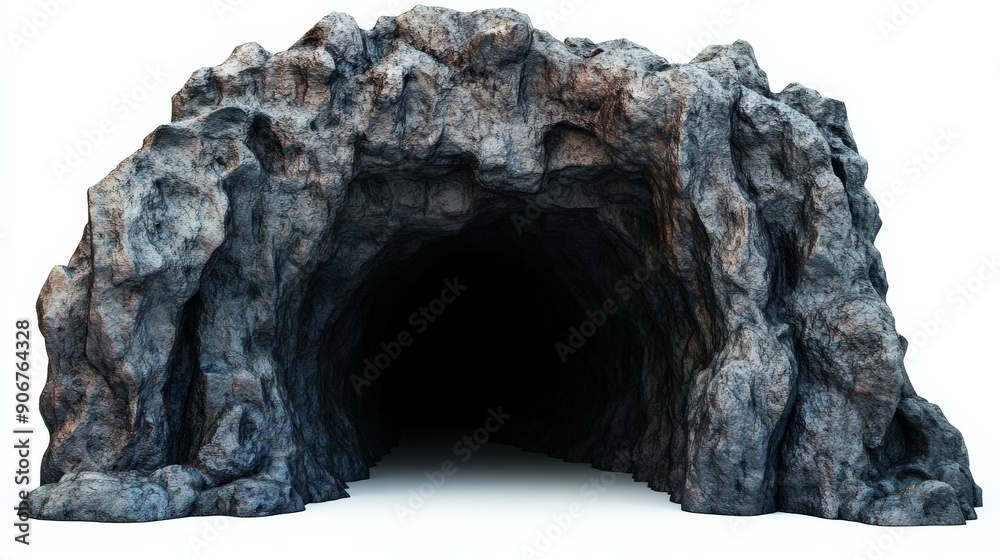 Realistic cave entrance with detailed rocky texture, perfect for nature ...