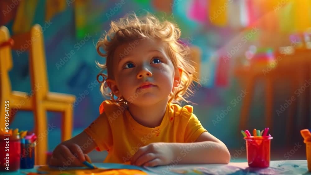 Children and friends paint with their own creativity in colorful colors ...
