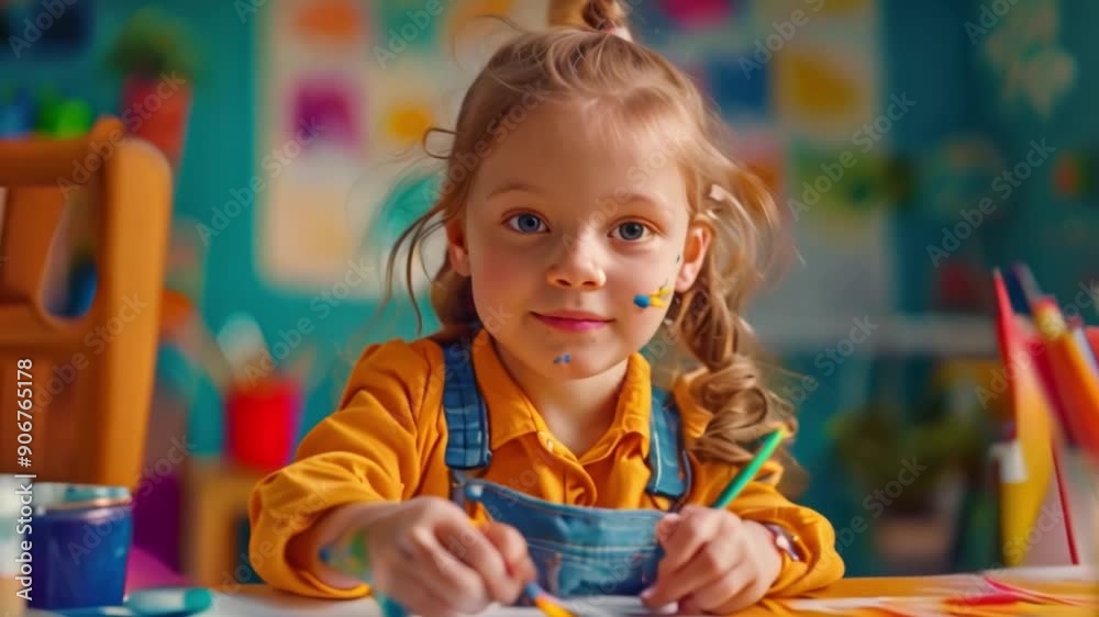 Children and friends paint with their own creativity in colorful colors ...