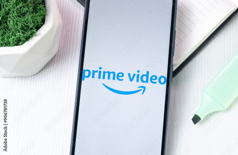 New York, USA - 1 August 2024: Amazon Prime Video Logo on Phone Screen ...
