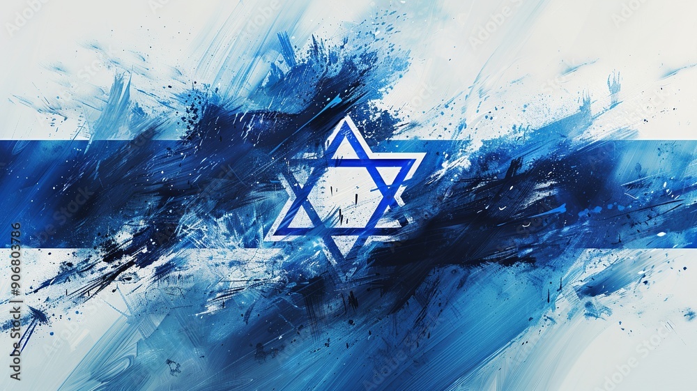 tration of the Israel flag showcases depth and realism, featuring a ...