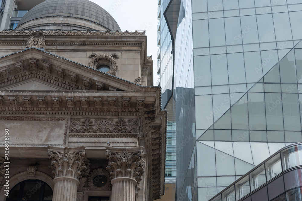 at left, exterior of 205 Yonge Street, formerly a Bank of Toronto ...