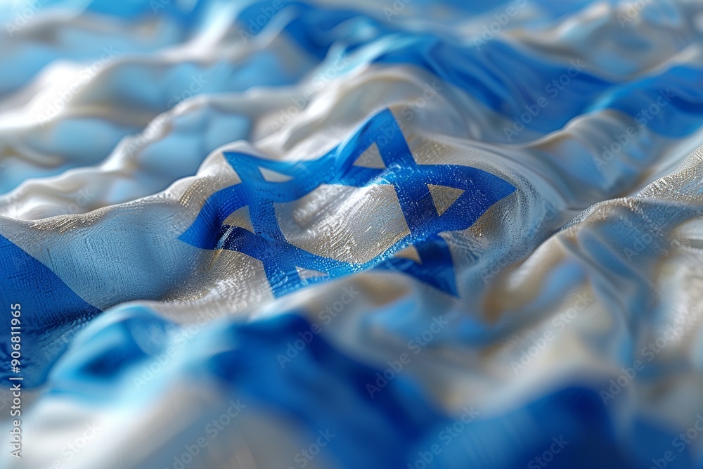 tration of the Israel flag showcases depth and realism, featuring a ...