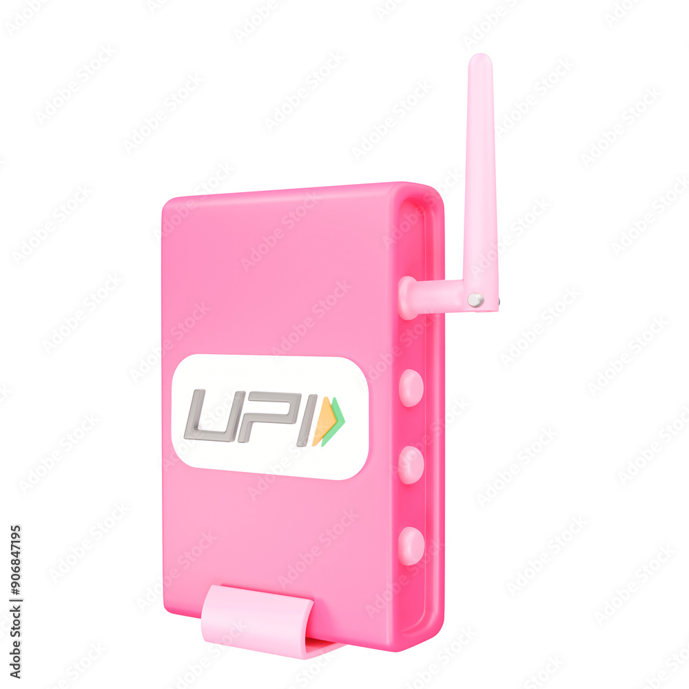 pink wifi modem, UPI machine Stock Illustration | Adobe Stock