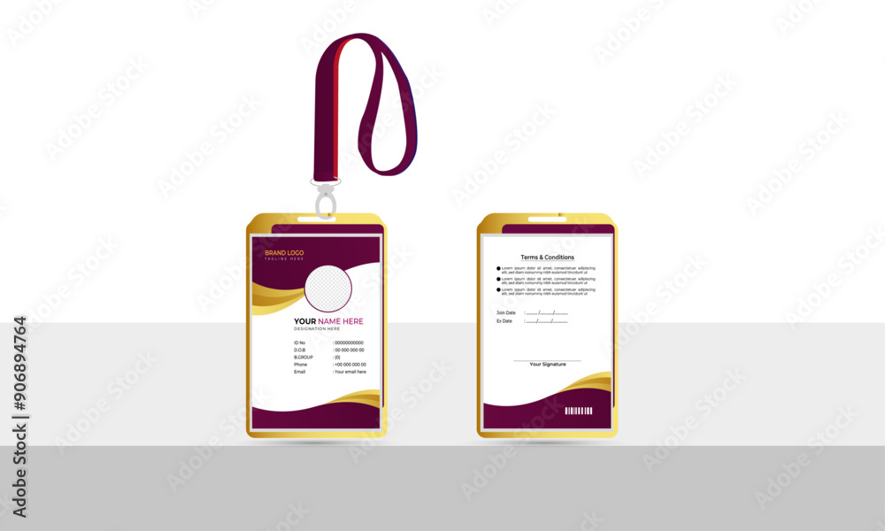 Stylish ID Card Badge Design - Sleek and modern employee badge template ...