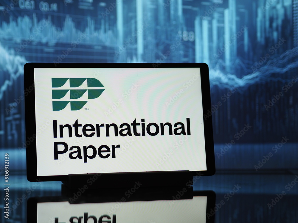 In this photo illustration, International Paper Company logo seen ...