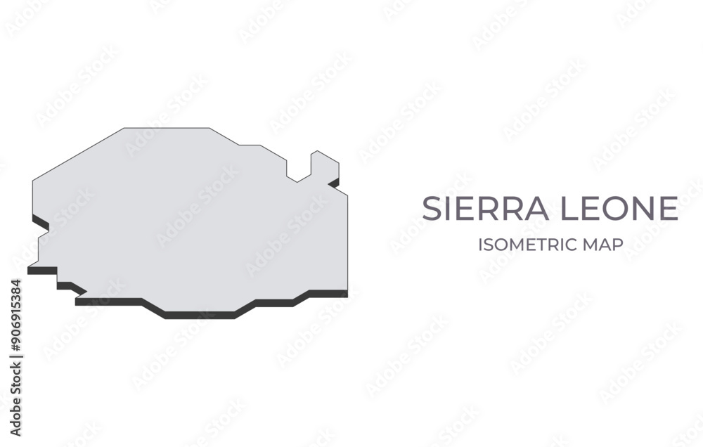 Map of the Sierra Leone in simple isometric form. Illustration of ...