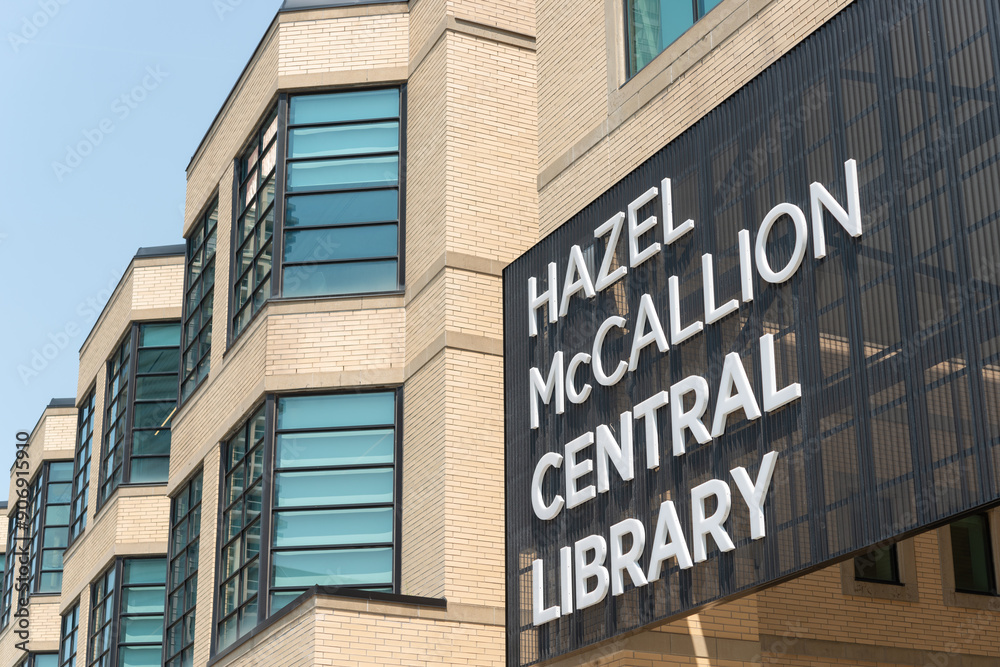 exterior building and sign of Hazel McCallion Central Library located ...