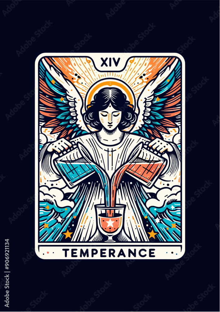 The Temperance: Tarot Card Featuring Angel, Wings, Balance, and Harmony ...