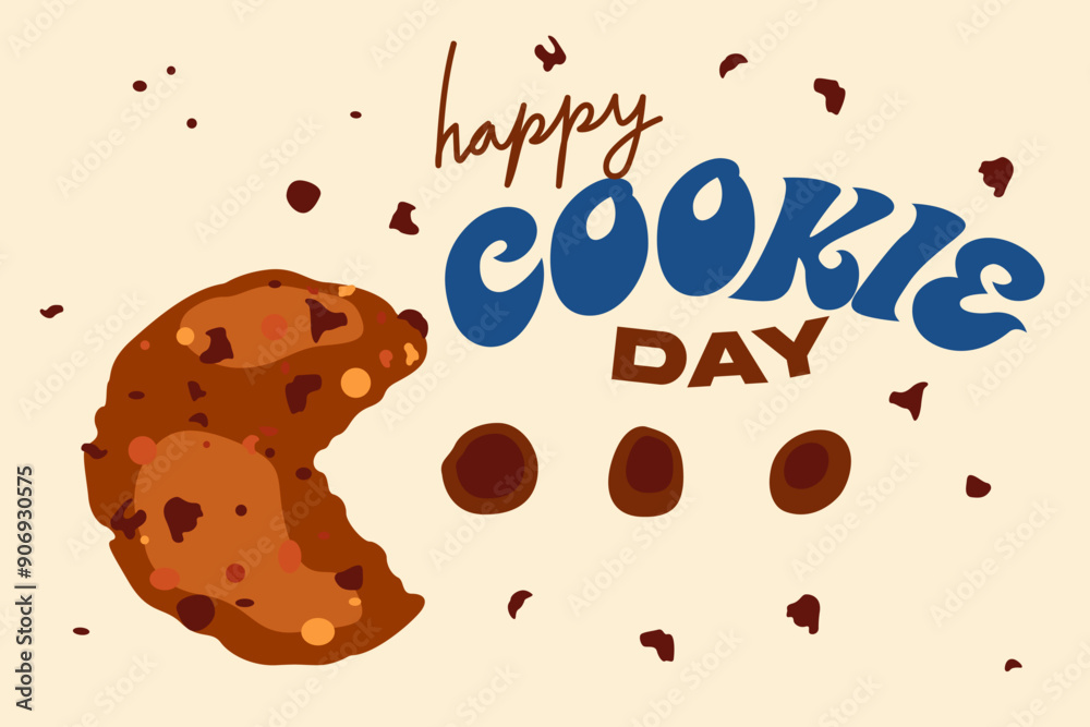 National chocolate chip cookie day. American food holiday. Sweet ...