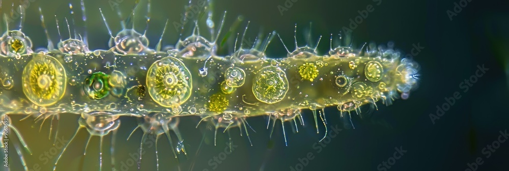 Paramecium bursaria with cilia and symbiotic algae in differential ...