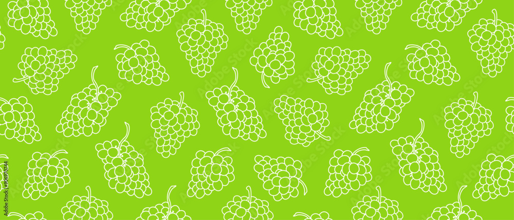Seamless background with bunches of grapes. Contour drawings of grapes ...