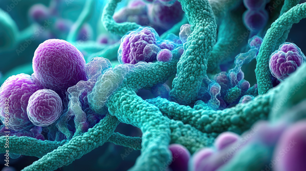 Microscopic view of candida auris fungus cells growing on a surface ...