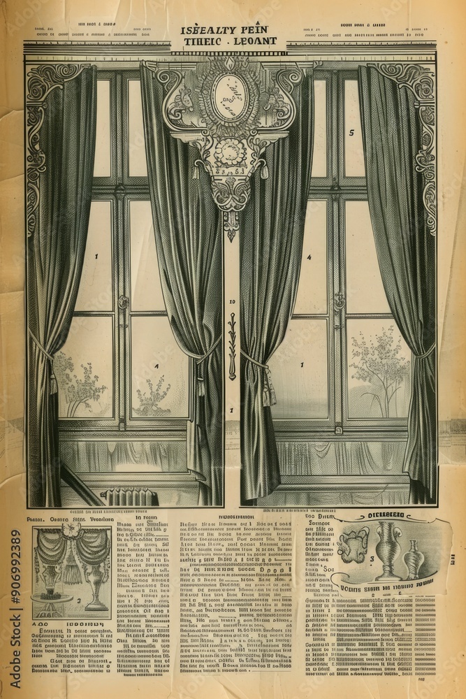 vintage newspaper print A page of vintage French advertising and ...