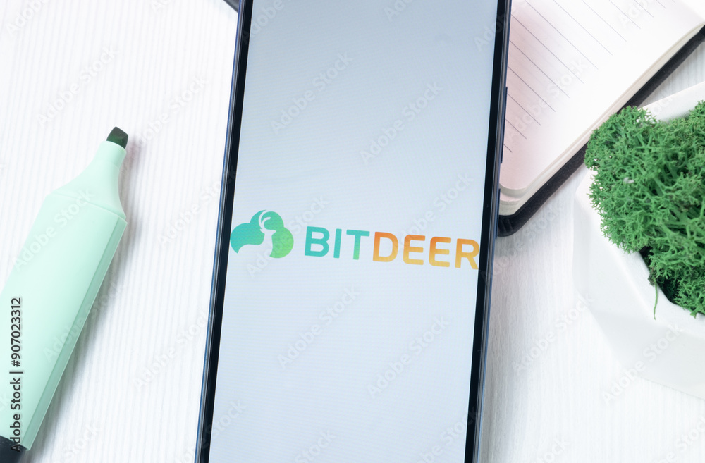 New York, USA - 1 August 2024: Bitdeer Technologies Logo on Phone ...