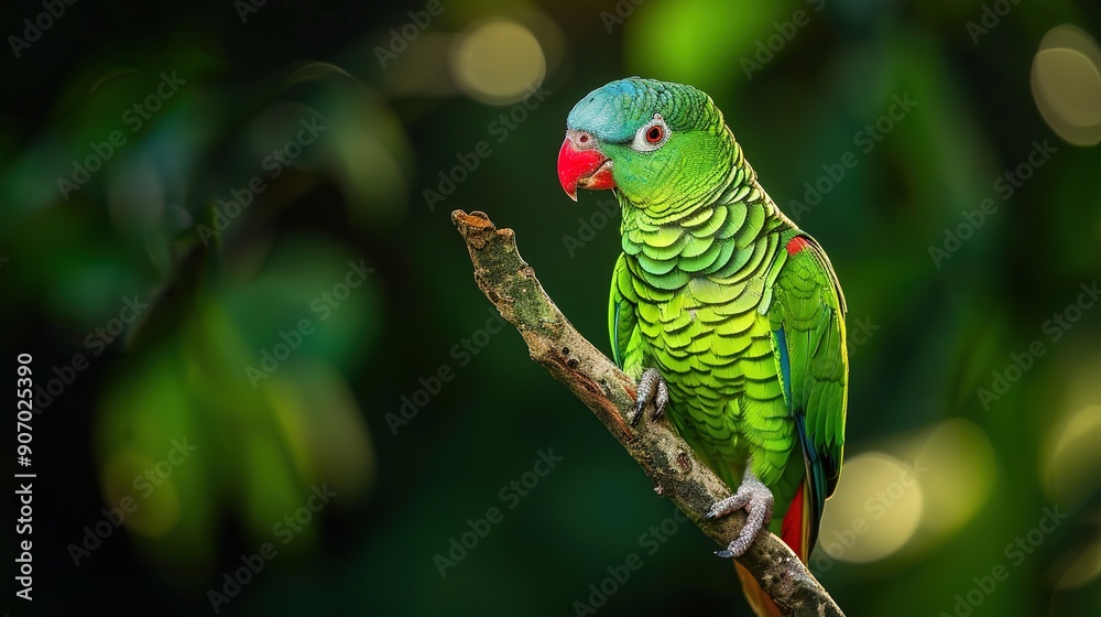 Blue-naped parrot, Tanygnathus lucionensis, colorful parrot, native to ...