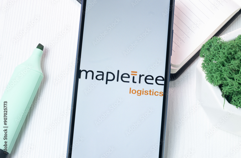New York, USA - 1 August 2024: Mapletree Logistics Trust Logo on Phone ...