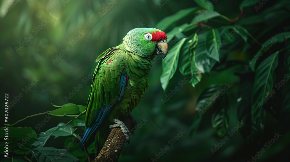 Blue-naped parrot, Tanygnathus lucionensis, colorful parrot, native to ...