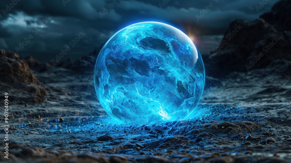 3d render of surreal abstract art 3d energy substance ball sphere or ...