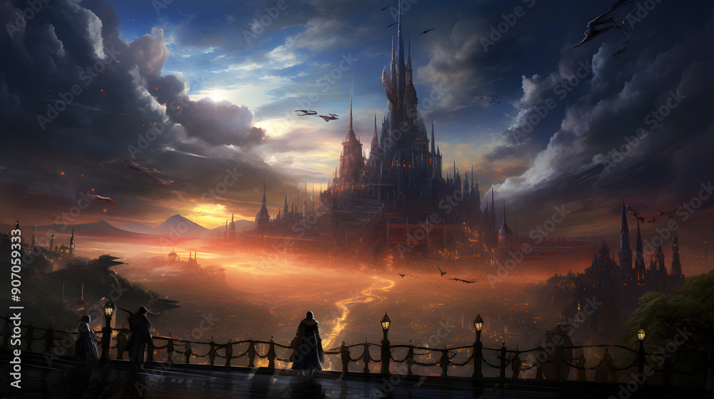 Adventure Awaits: A Vibrant Ensemble of FFXIV Characters amid Gothic ...