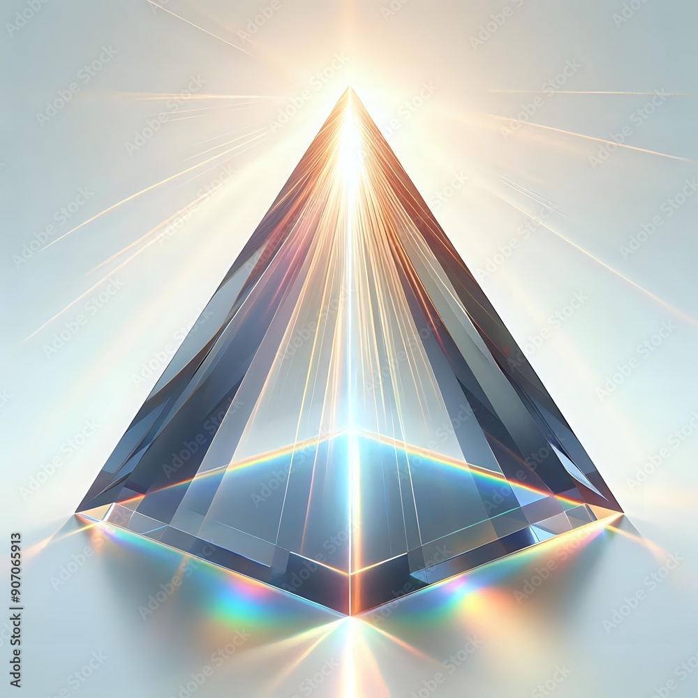 refraction of light passing through a glass triangular prism Stock ...